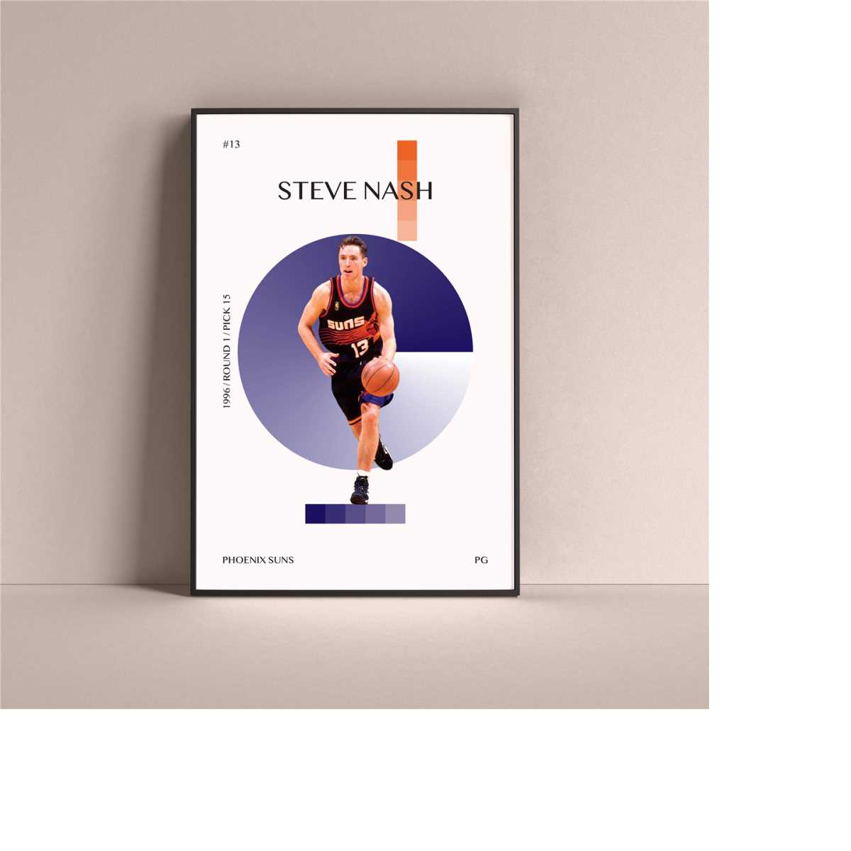 Steve Nash Poster, Phoenix Suns Art Print Minimalist Basketb - Inspire ...