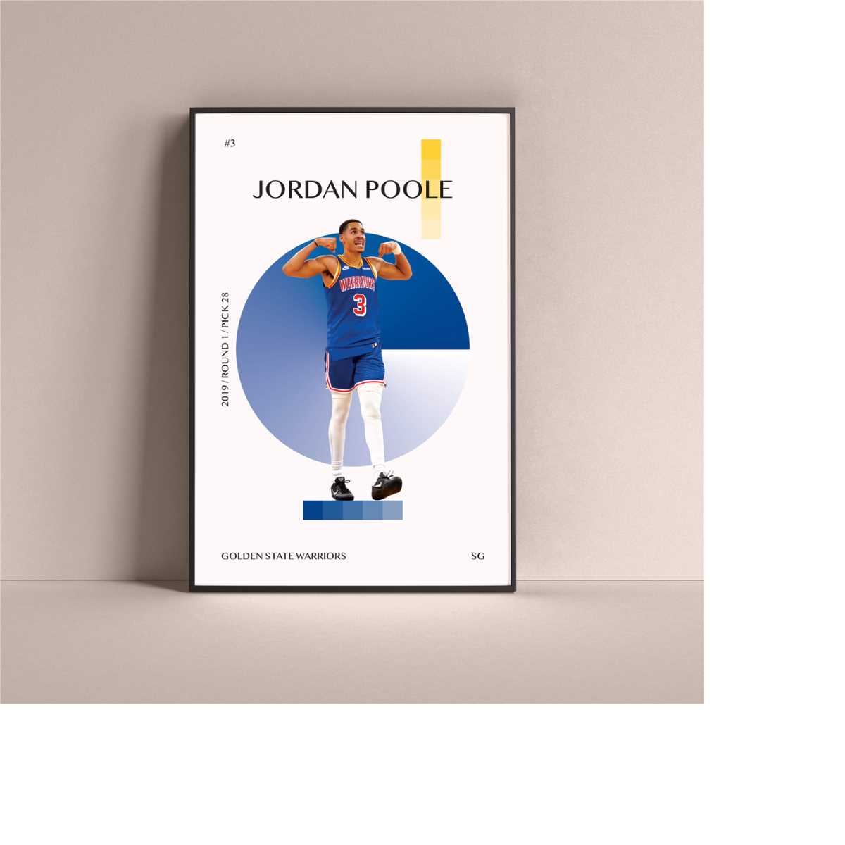 Jordan Poole Poster, Golden State Warriors Art Print Minimal - Inspire ...