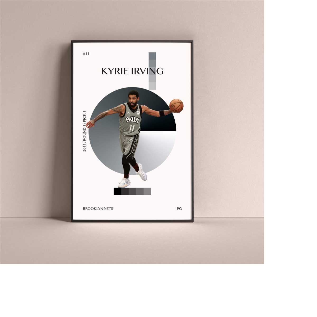 Kyrie Irving Poster, Brooklyn Nets Art Print Minimalist Bask - Inspire ...