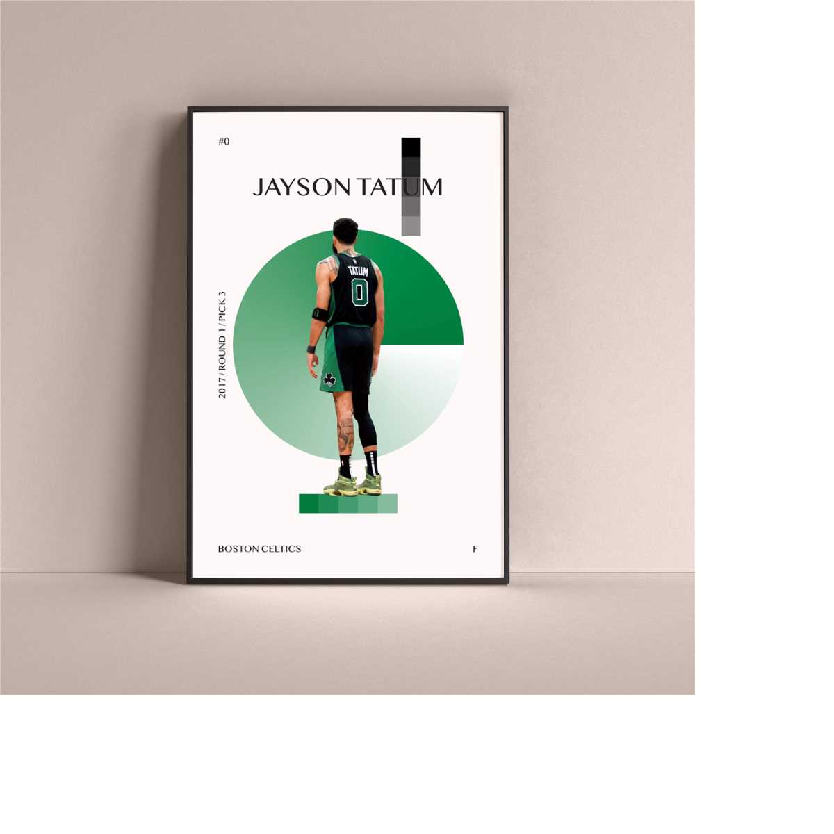 Jayson Tatum Poster, Boston Celtics Art Print Minimalist Bas | Inspire ...