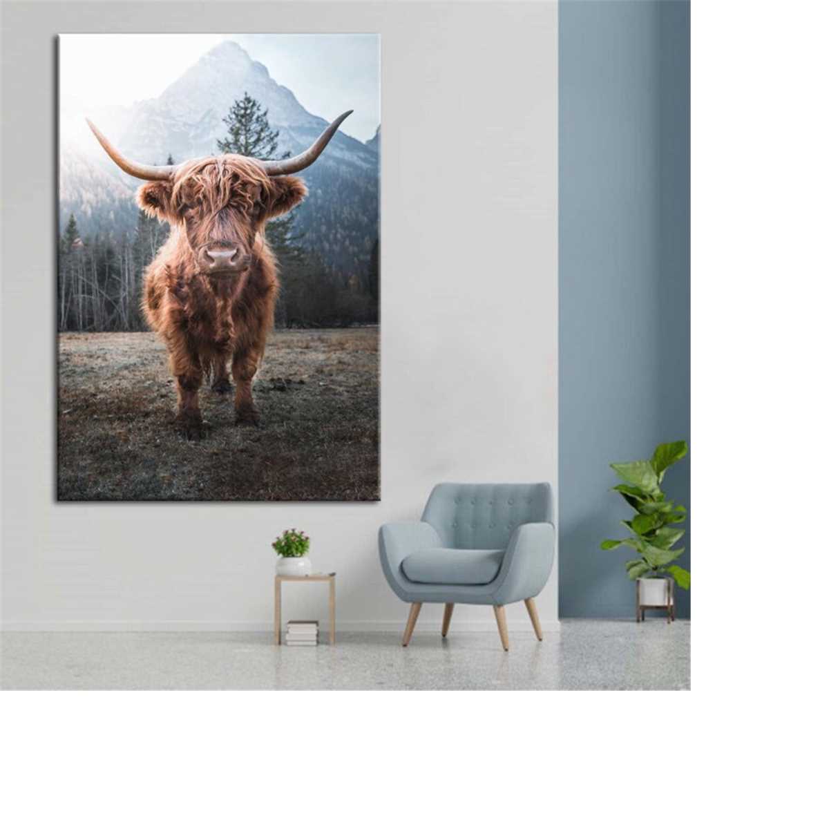 Highland Cow Canvas Print - Highland Cow Wall Art - Highland - Inspire ...