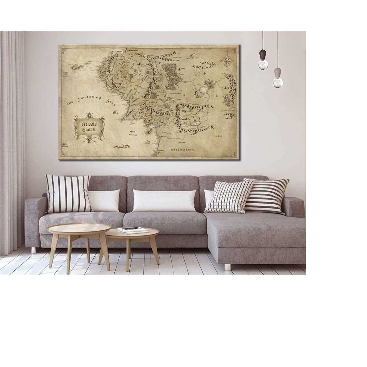 Middle Earth Canvas Print - Lord of Rings Map Wall Art - Map | Inspire ...