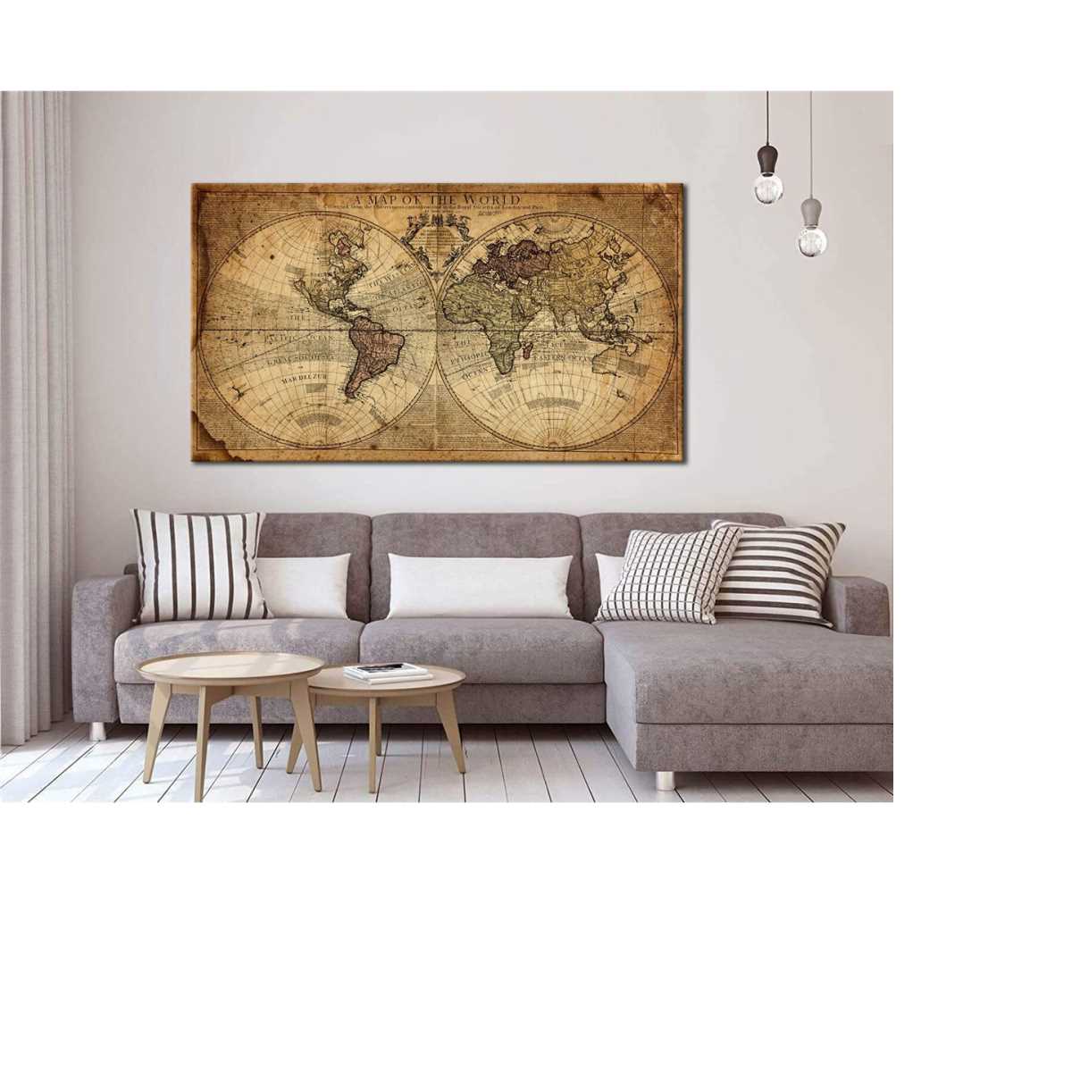 Old World Map Canvas Print - Vintage Old World Map Wall Art | Inspire ...
