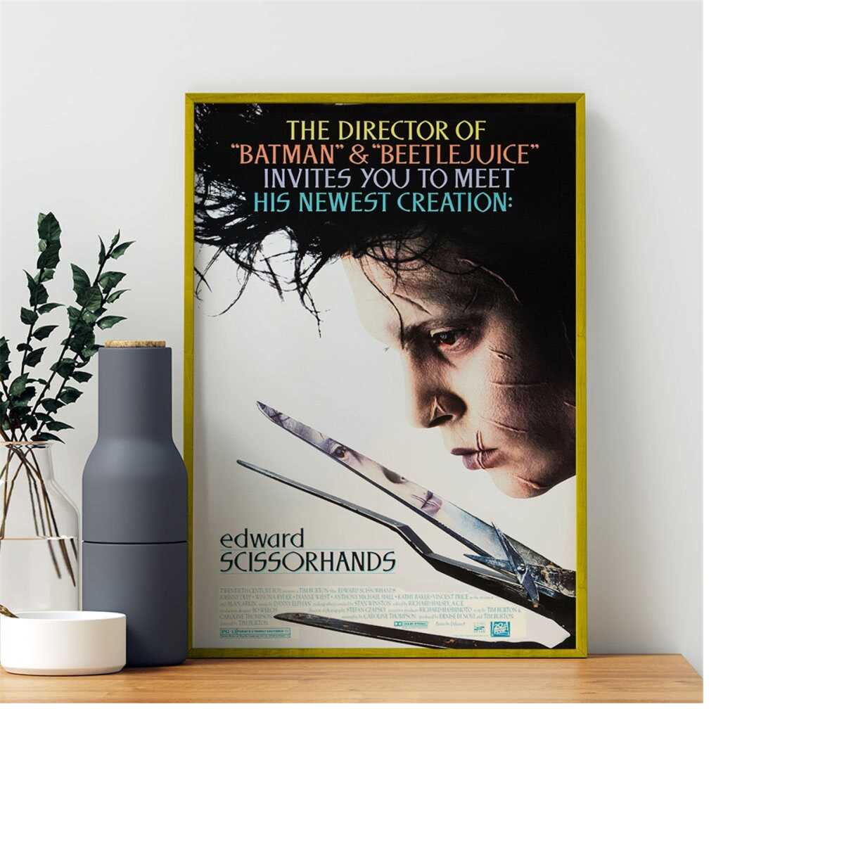 Edward Scissorhands (1990) Movie Poster - High quality canva | Inspire ...