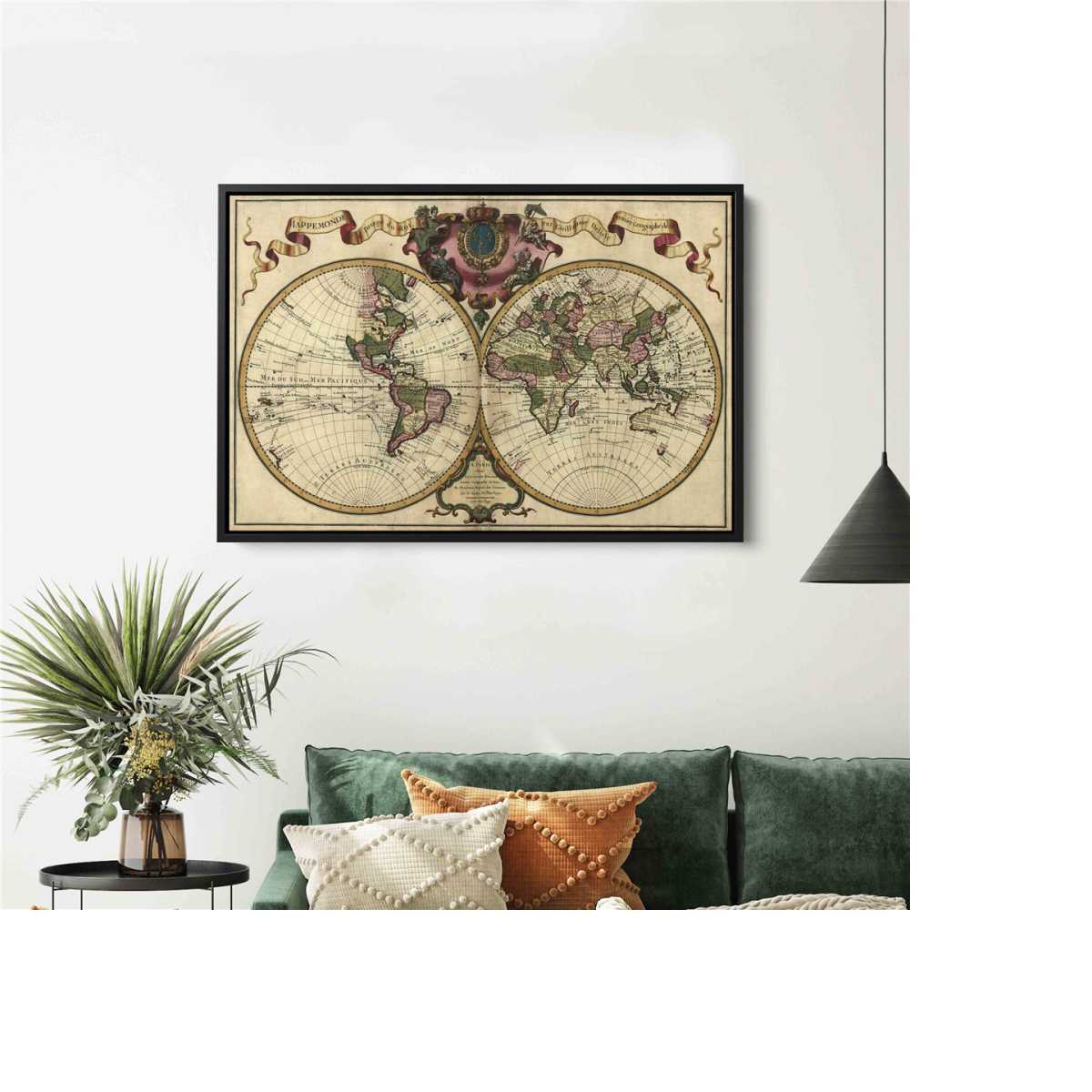 Old World Map Canvas, Vintage World Map Canvas Art, Old Worl | Inspire ...