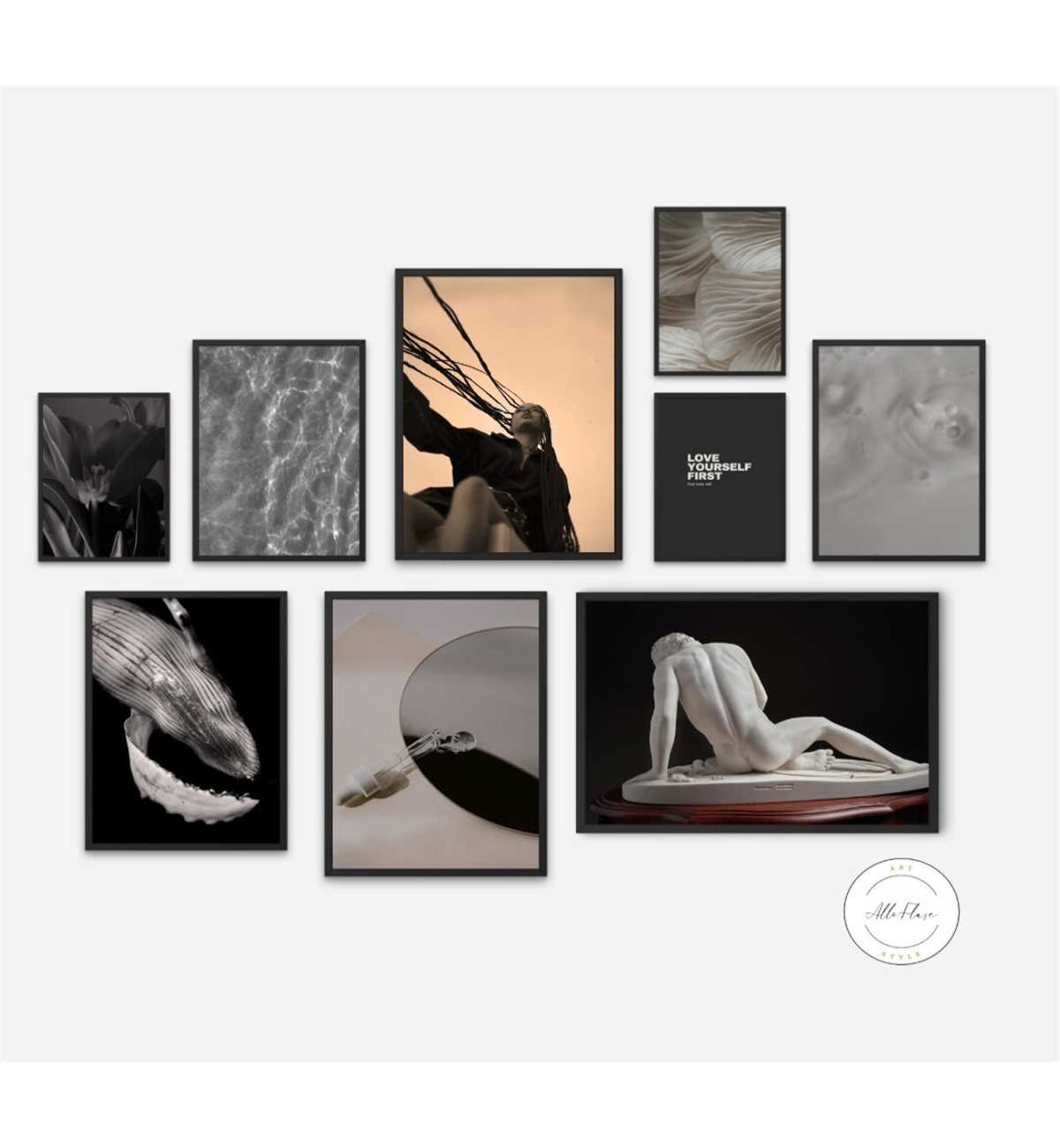 Alternative Gallery Wall Set of 9 DIGITAL PRINTS, | Inspire Uplift