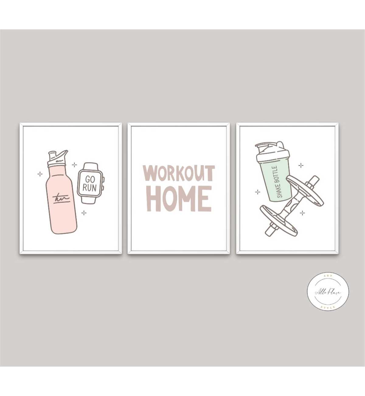 Fitness poster Set of 3 workout dcor INSTANT | Inspire Uplift