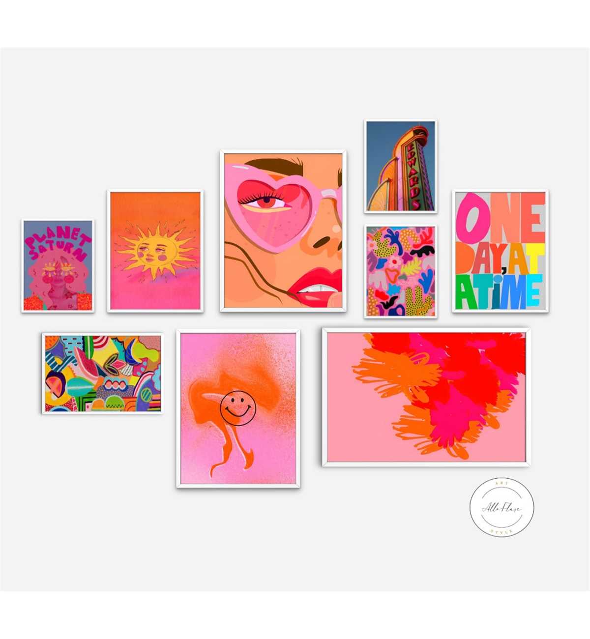 Gallery Wall Exhibition Set of 9 DIGITAL PRINTS, - Inspire Uplift