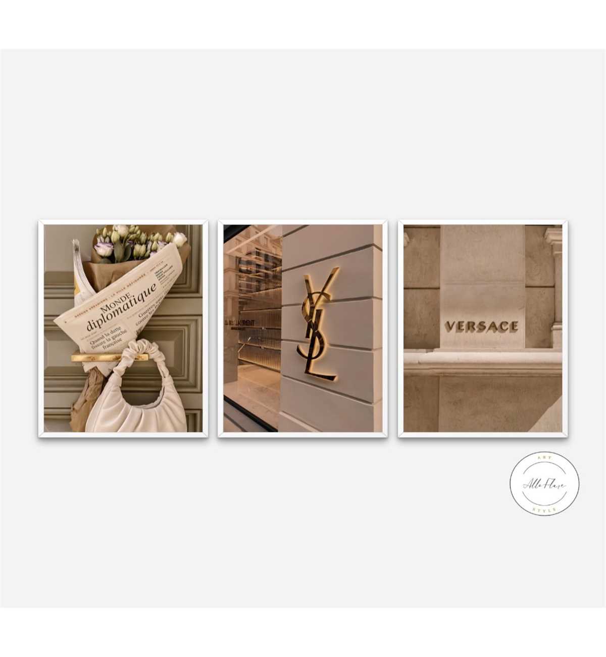Beige Luxury Designer Posters Set of 3 Prints | Inspire Uplift
