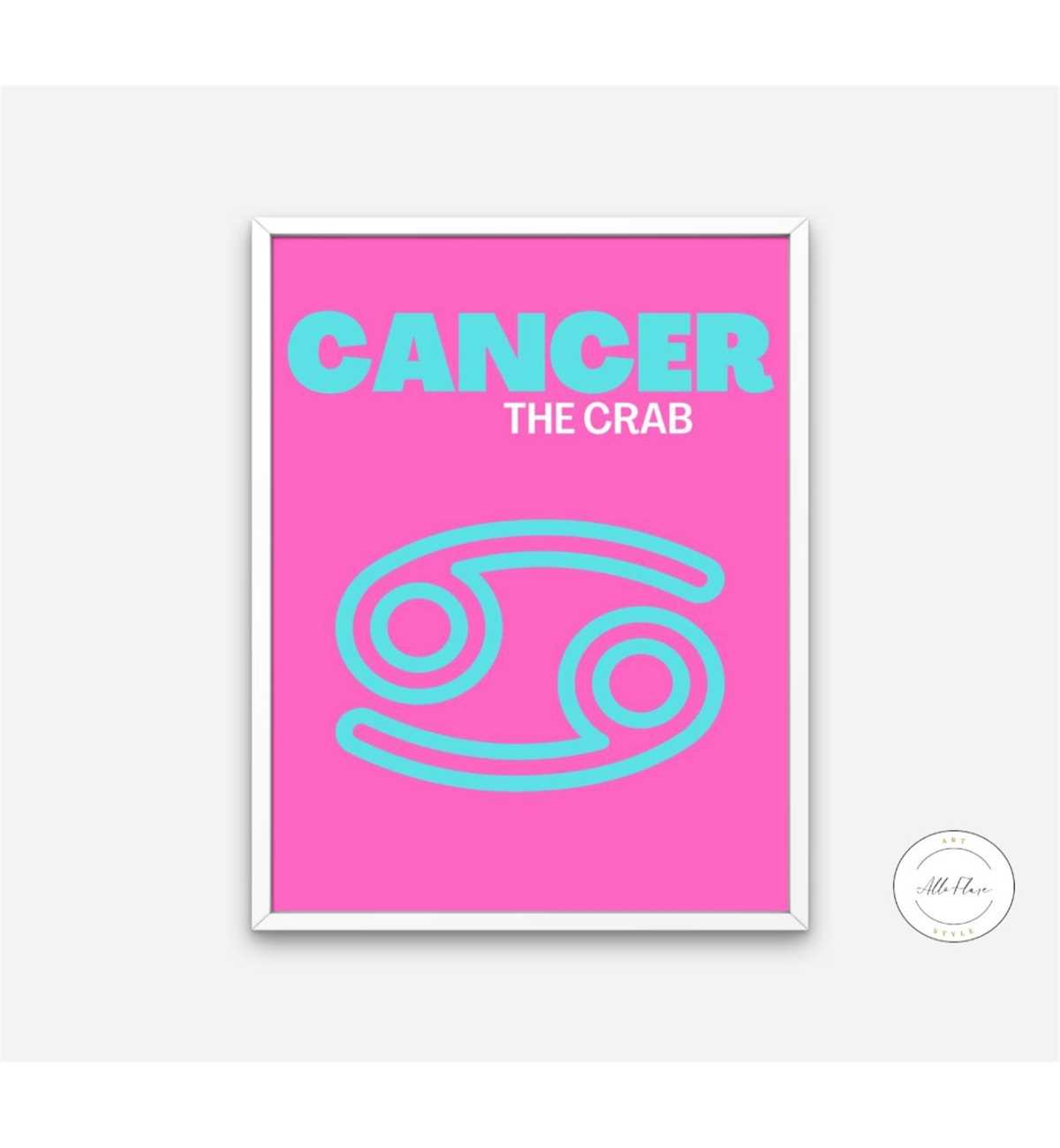Astrology Poster Cancer, Cancer Wall Art Zodiac Poster | Inspire Uplift