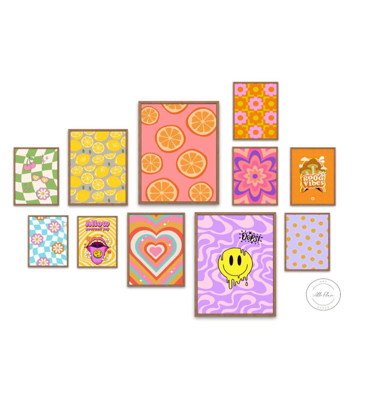 Hippie Gallery Wall 11 Pieces Wall Art INSTANT | Inspire Uplift