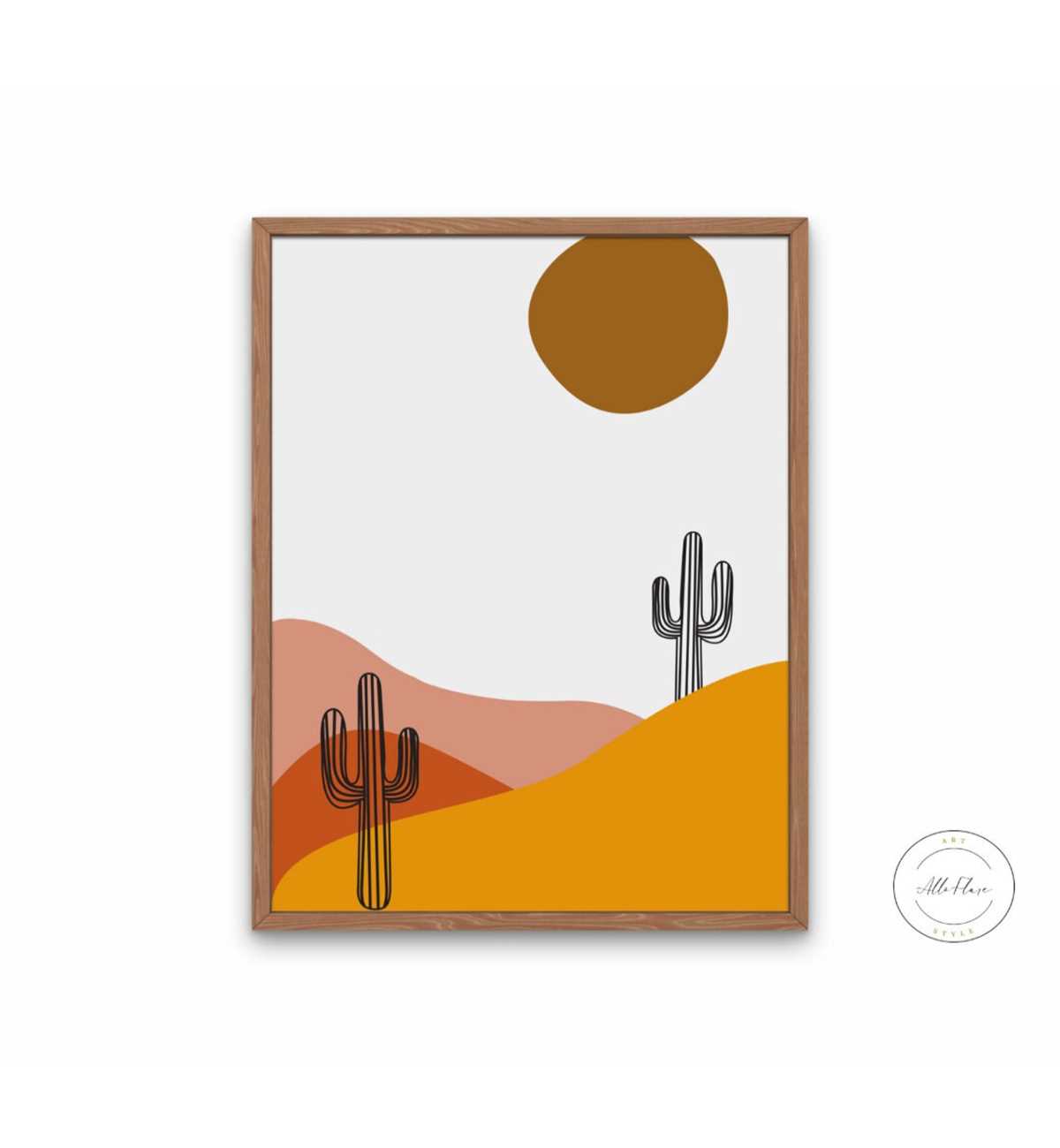 Boho Terracotta Desert DIGITAL PRINT, Cactus Wall Art, | Inspire Uplift