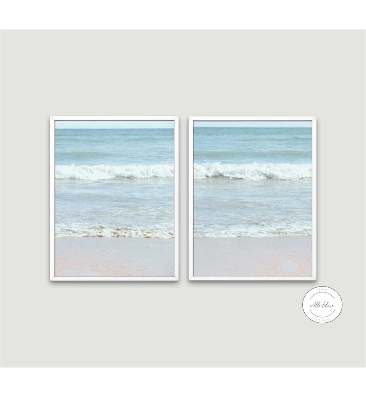 Split Ocean Print Two Piece Wall Art INSTANT | Inspire Uplift