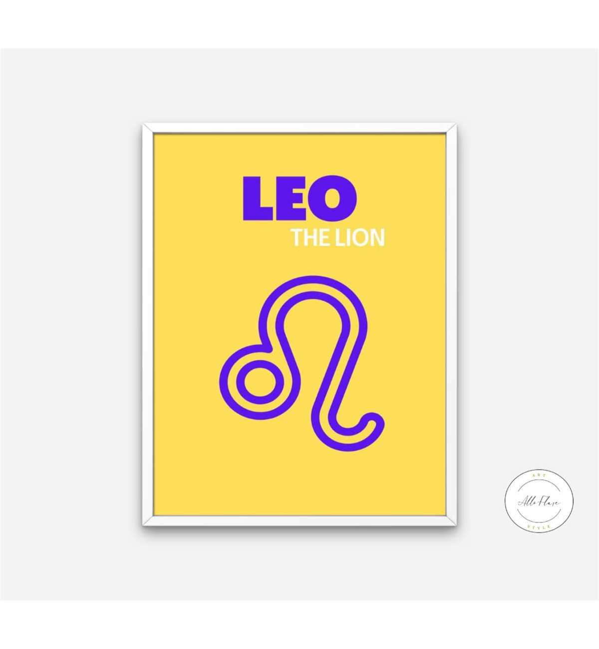 Astrology Poster Leo, Leo Wall Art Zodiac Poster - Inspire Uplift