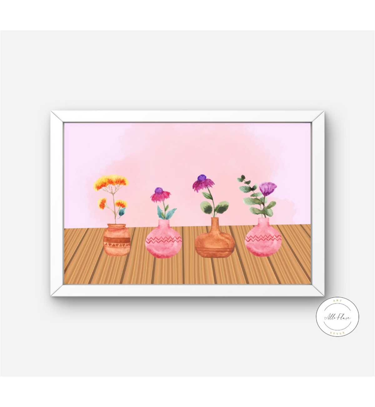 Flower Vases Poster DIGITAL DOWNLOAD, colorful flower vase, | Inspire ...