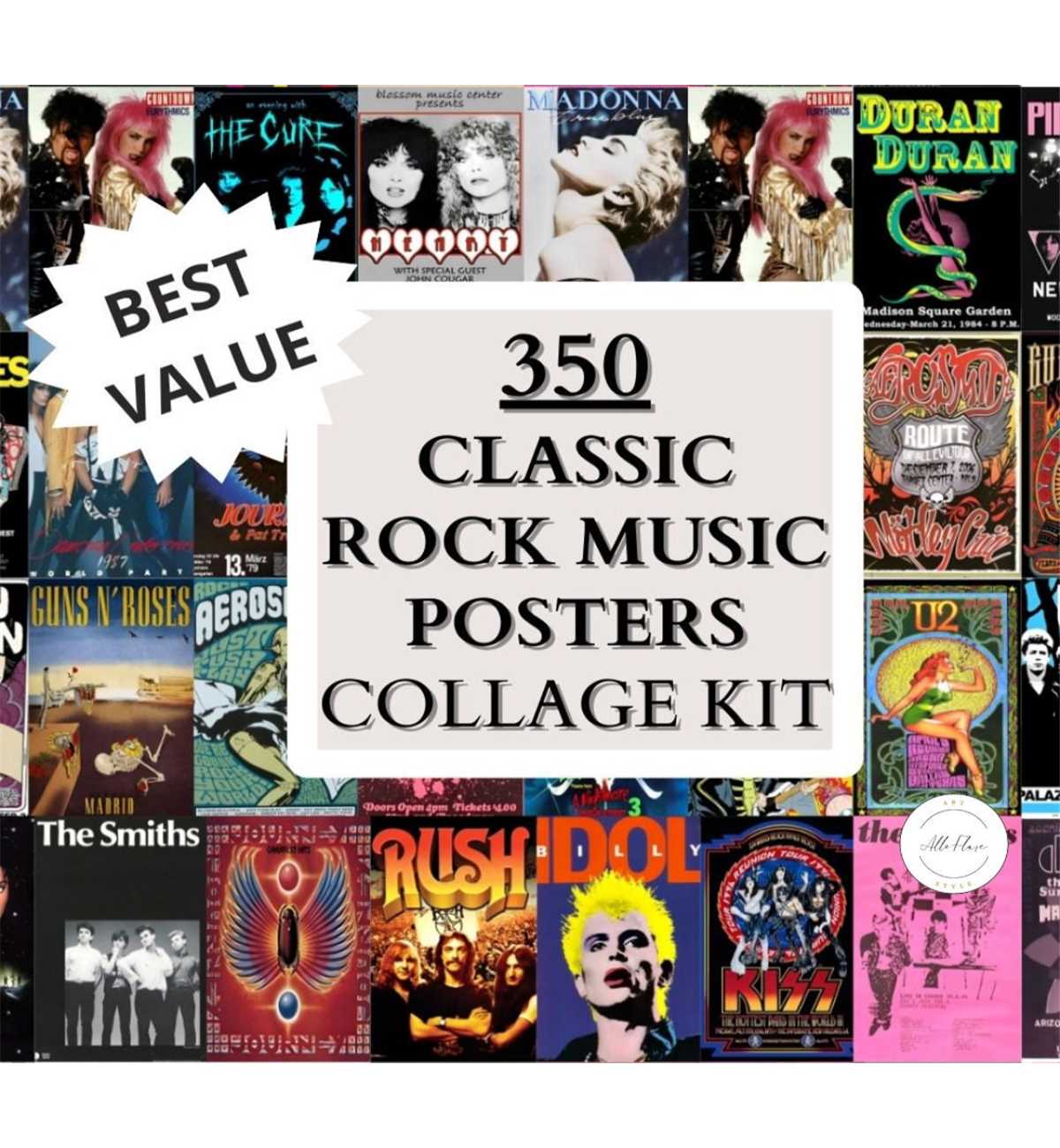 350 PCS 80's Classic Rock Collage Kit DIGITAL - Inspire Uplift