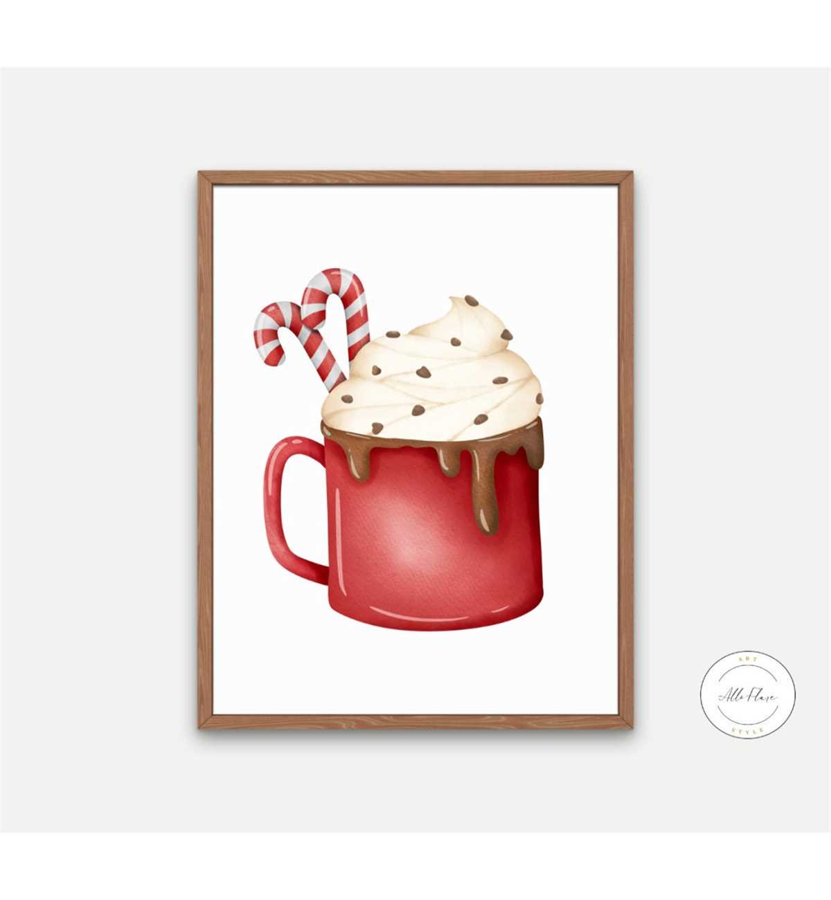 Christmas Hot Cocoa Mug DIGITAL PRINT, winter illustration | Inspire Uplift