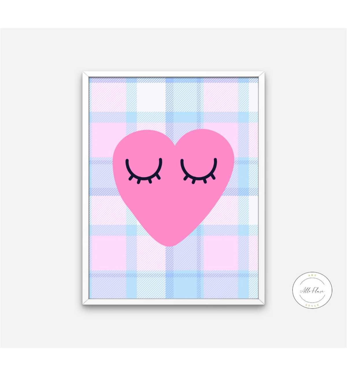 Preppy heart artwork INSTANT DOWNLOAD, preppy poster print, | Inspire ...