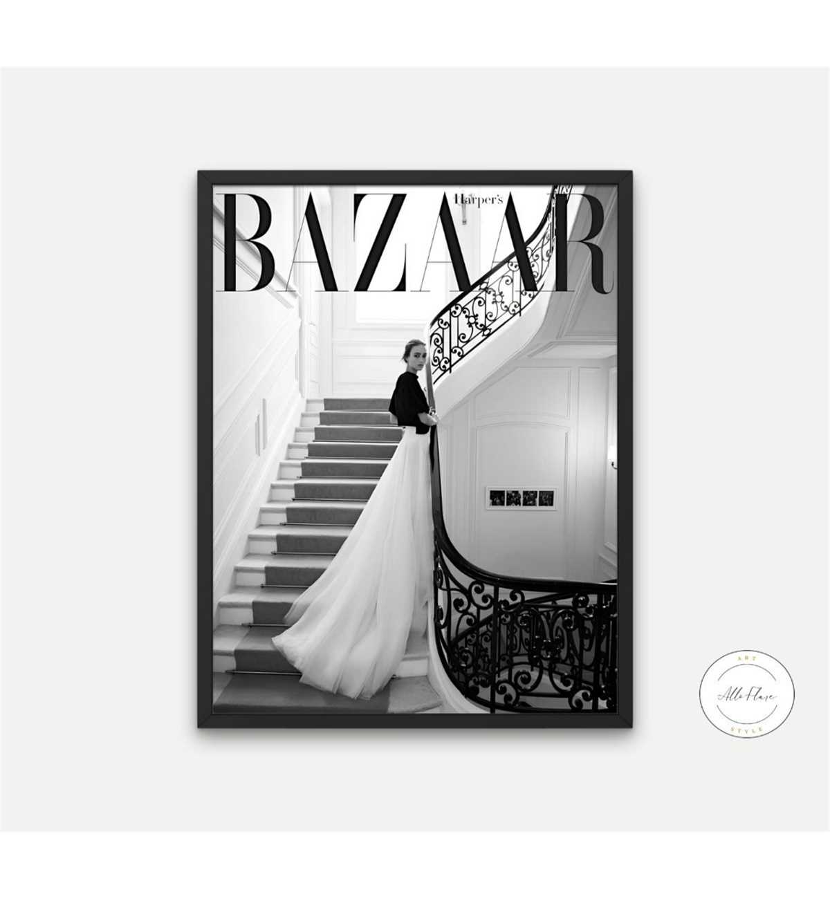 Black and White Vintage Bazaar Cover INSTANT DOWNLOAD, | Inspire Uplift