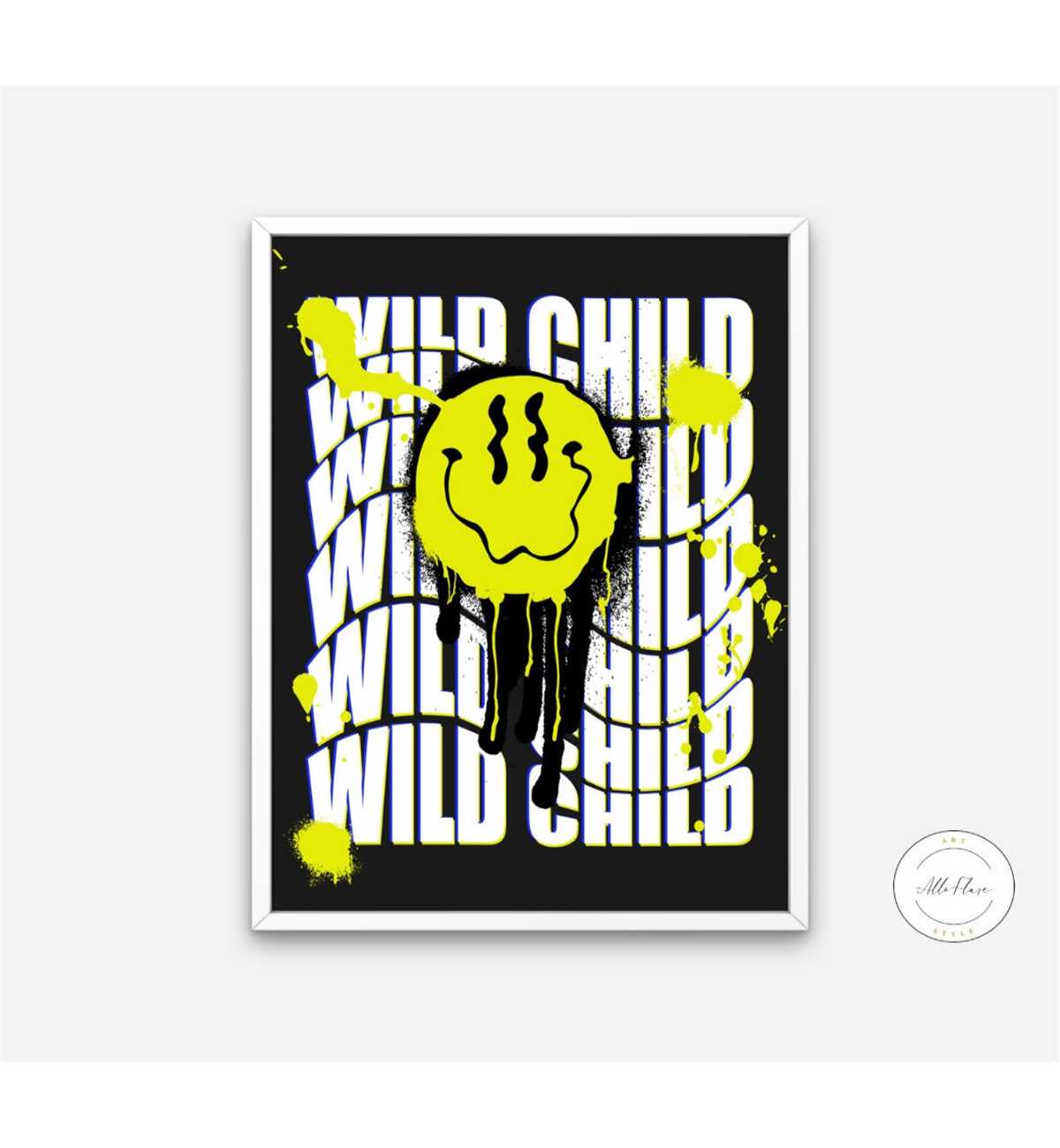 Smiley face poster INSTANT DOWNLOAD, grunge wall dcor, | Inspire Uplift