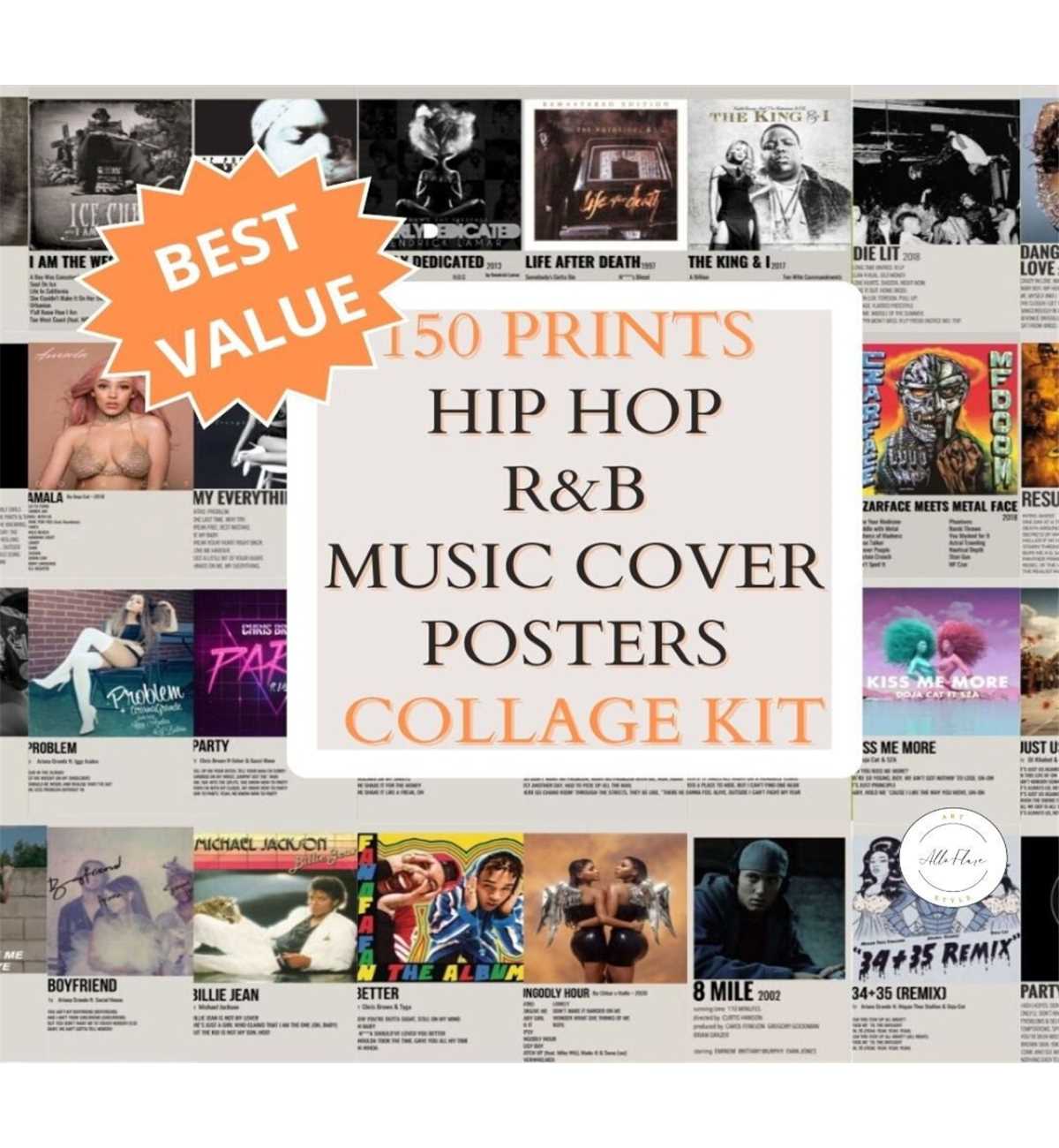 150 PCS Hip-Hop R&B Rap Minimalist Music Posters | Inspire Uplift