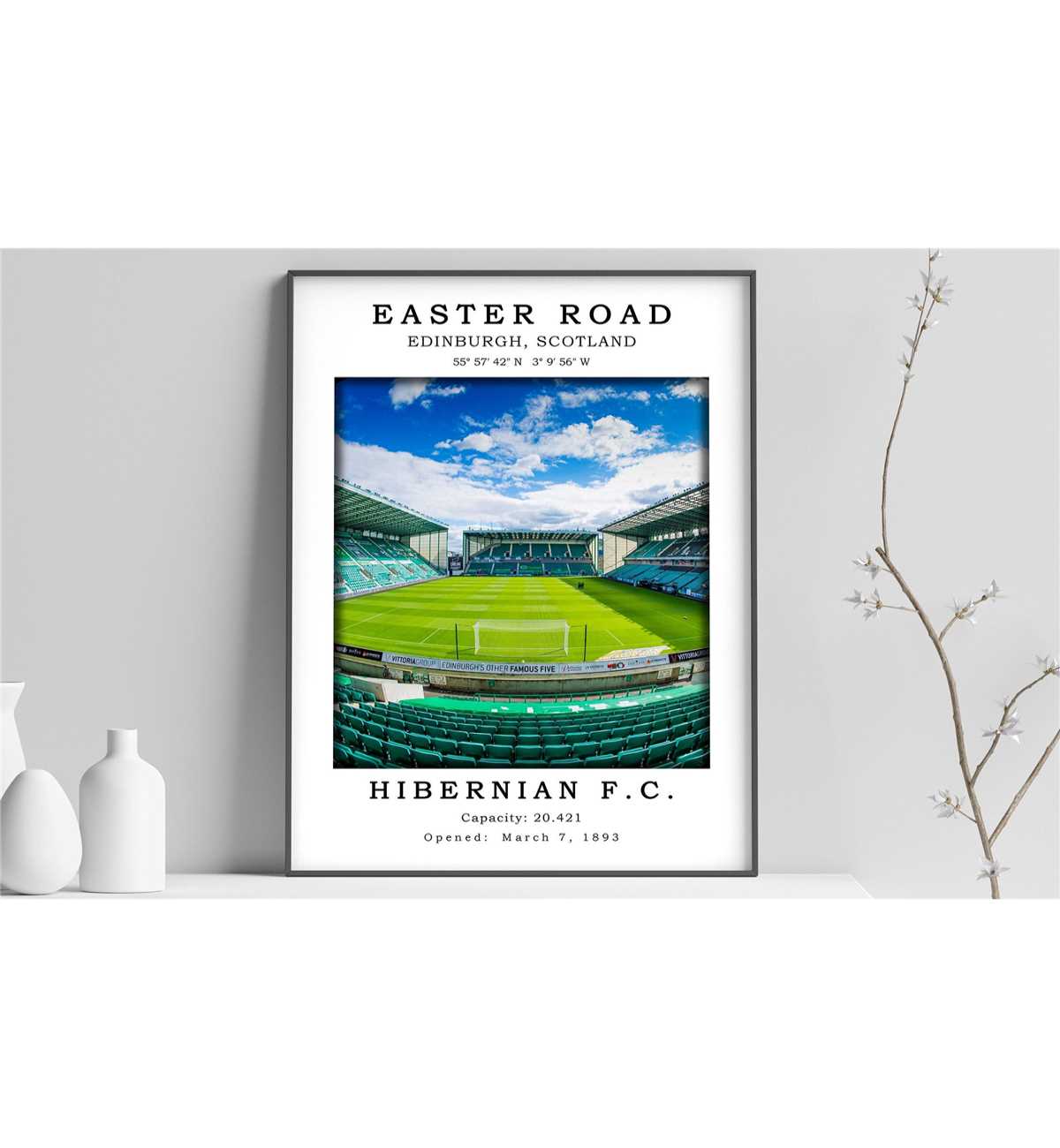 Easter Road Stadium Canvas Poster | Easter Road | Inspire Uplift