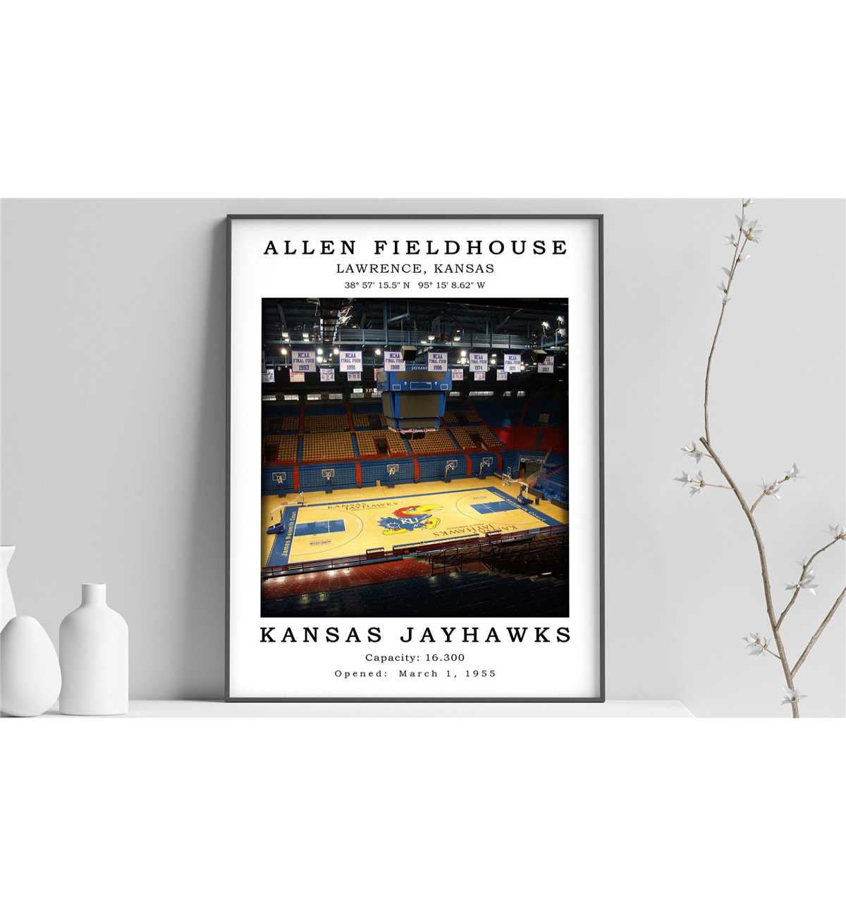 Allen Fieldhouse Stadium Poster | Allen Fieldhouse Canvas | Inspire Uplift