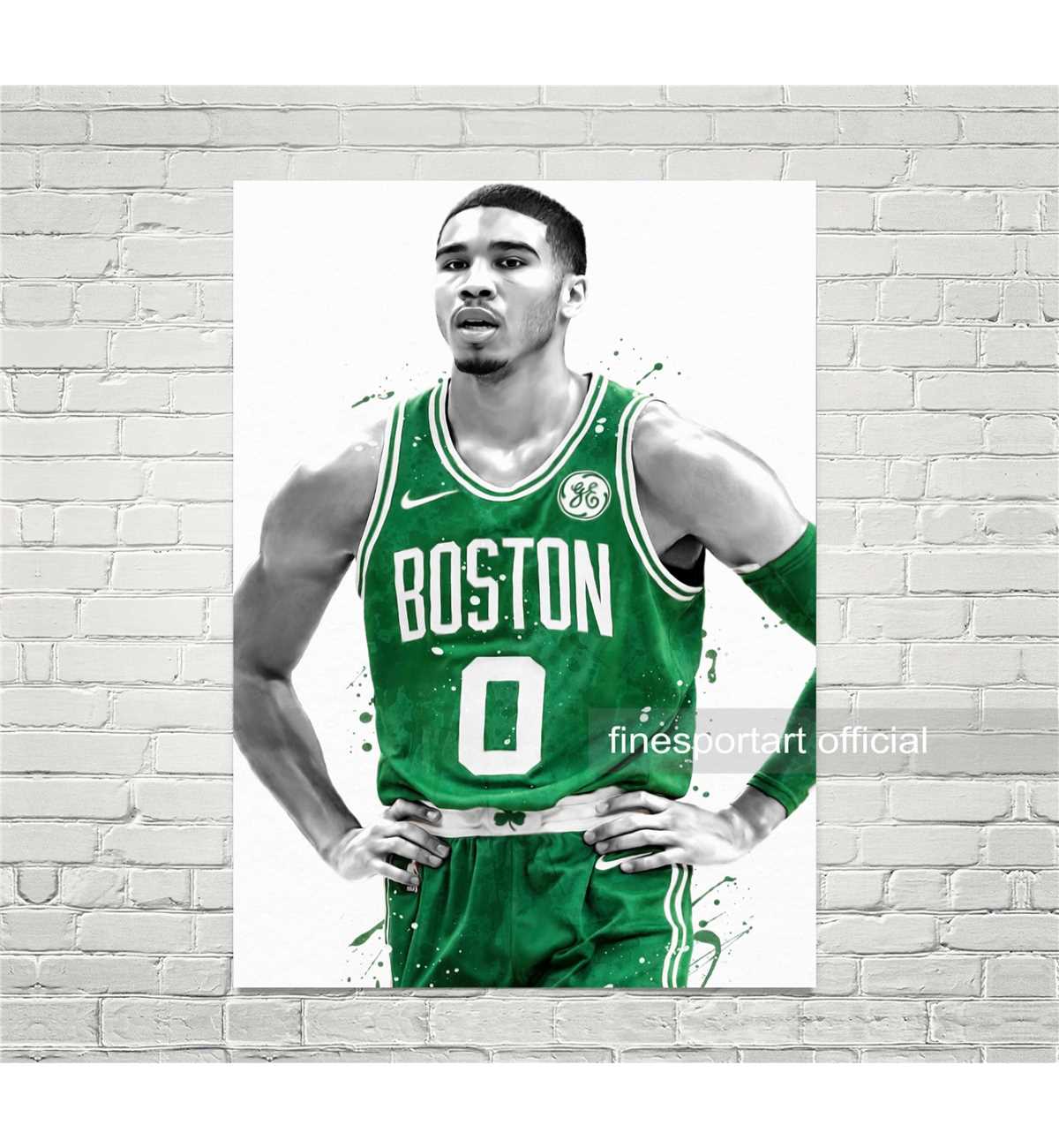 Jayson Tatum Boston Poster, Canvas, Basketball print, Sports | Inspire ...