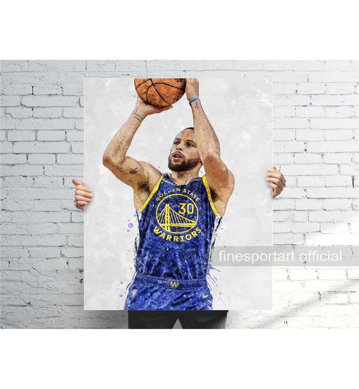 Stephen Curry Poster V2, Canvas Wrap, Basketball framed | Inspire Uplift