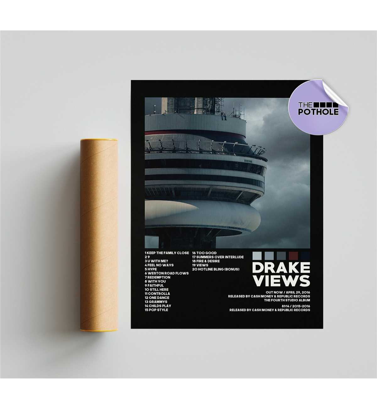 Drake Posters / Views Poster, Album Cover Poster - Inspire Uplift