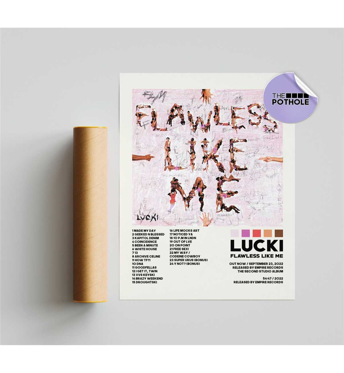 Lucki Posters / Flawless Like Me Poster, Tracklist - Inspire Uplift