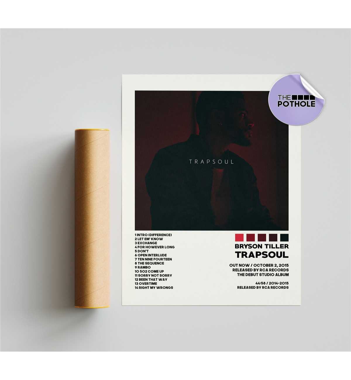 Bryson Tiller Posters / Trapsoul Poster, Tracklist Album | Inspire Uplift