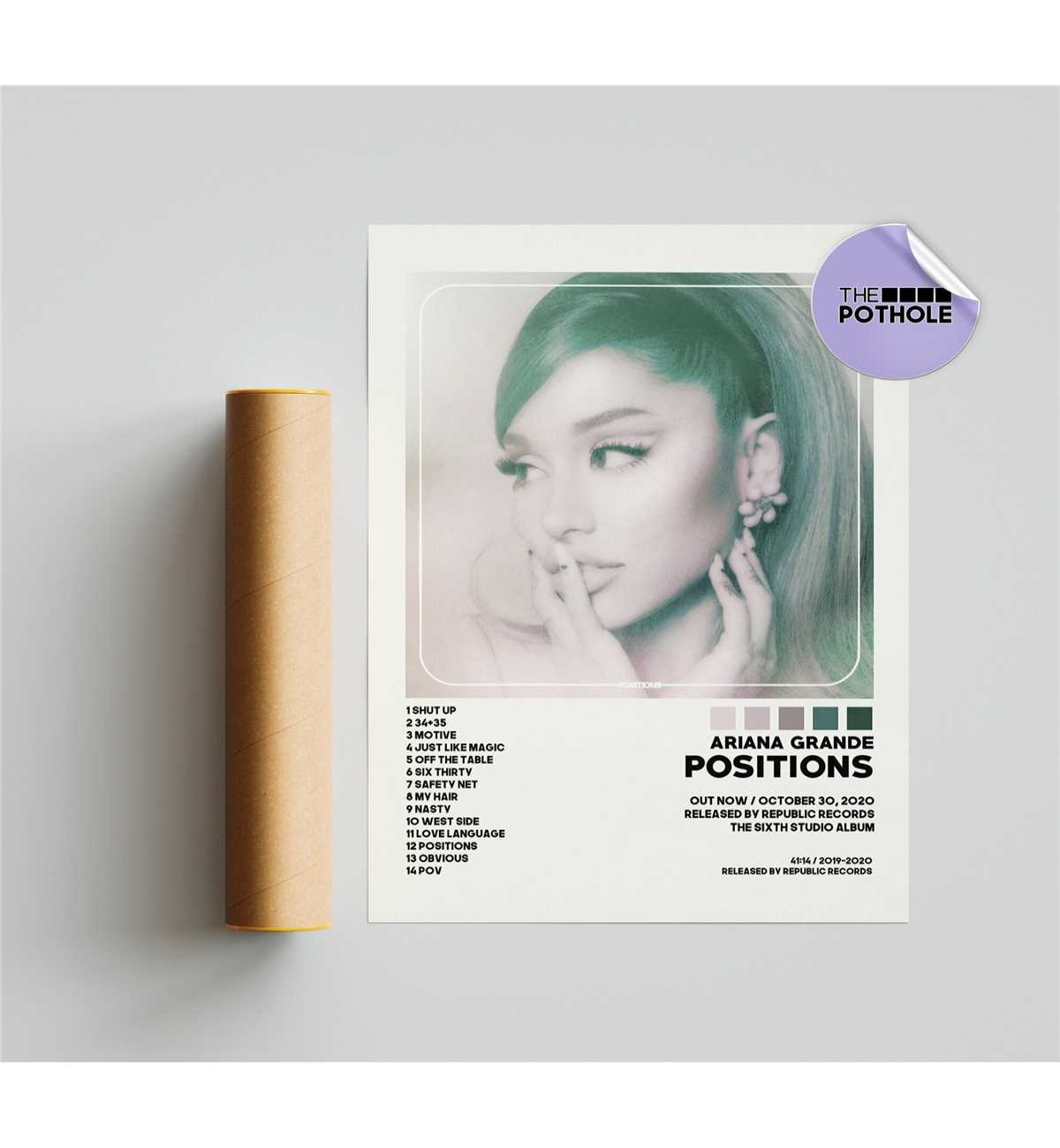 Ariana Grande Positions Album Cover Poster, Ariana Grande | Inspire Uplift