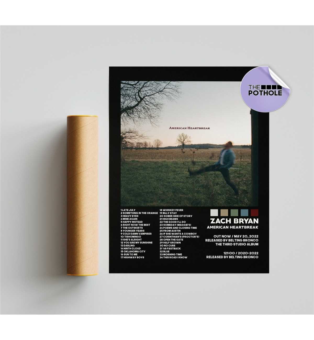 Zach Bryan Posters / American Heartbreak Poster / | Inspire Uplift