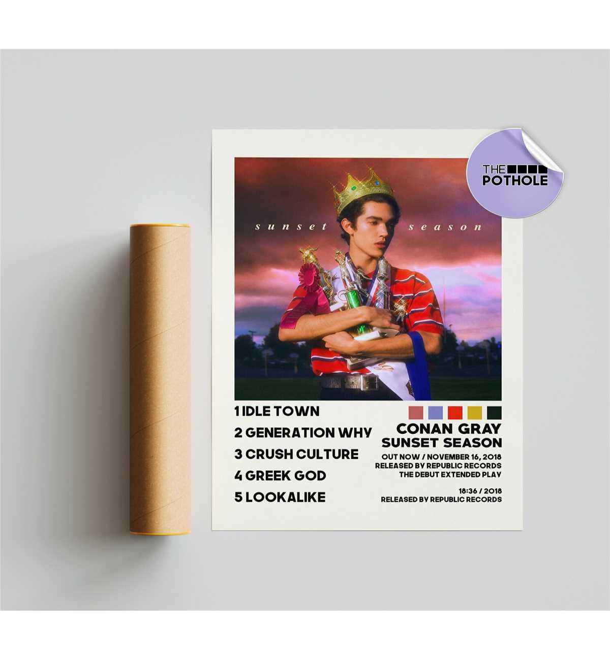 Conan Gray Posters, Sunset Season Poster, Album Cover | Inspire Uplift
