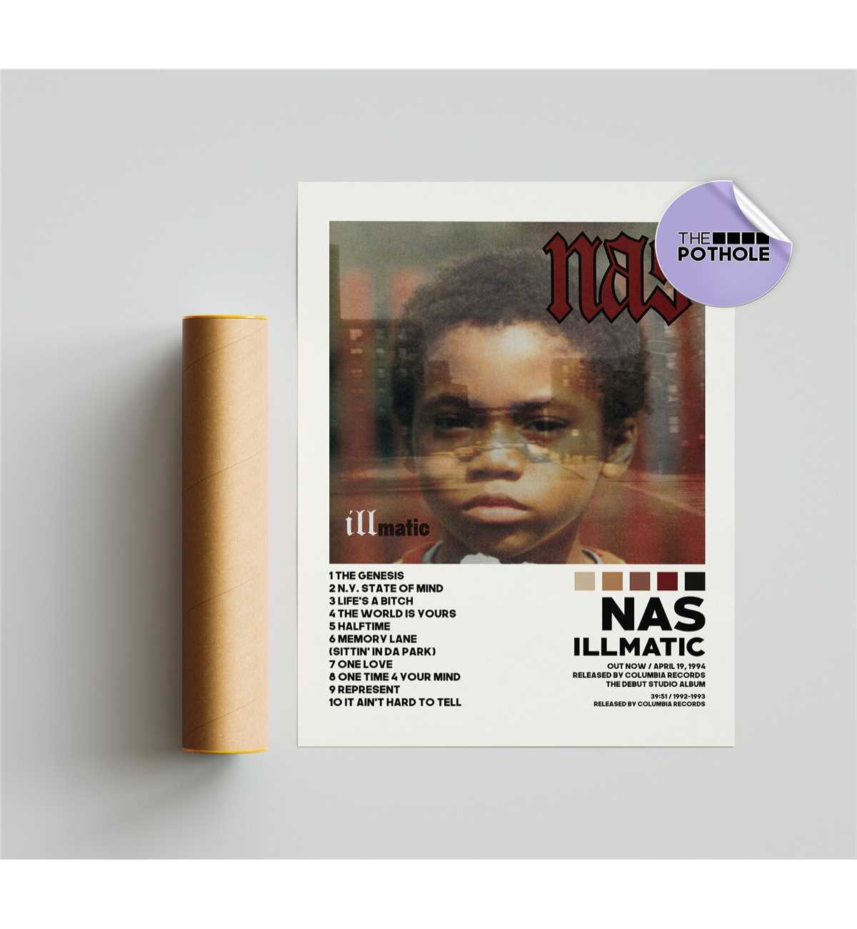 Nas Posters / Illmatic Poster, Tracklist Album Cover | Inspire Uplift