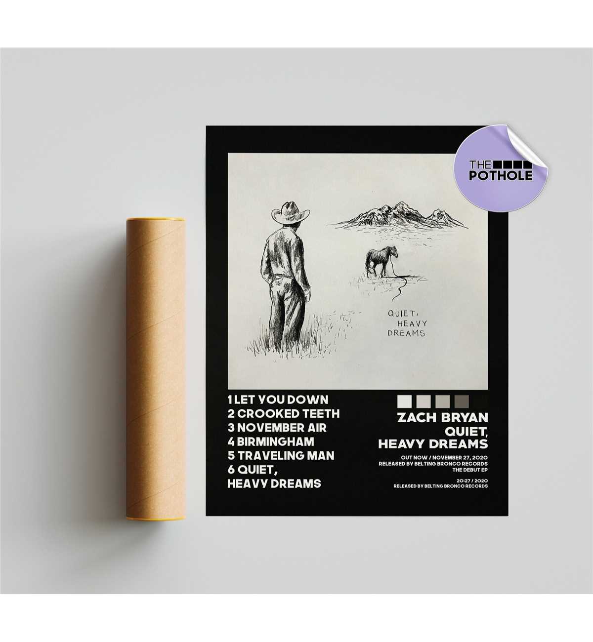 Zach Bryan Posters / Quiet, Heavy Dreams Poster - Inspire Uplift
