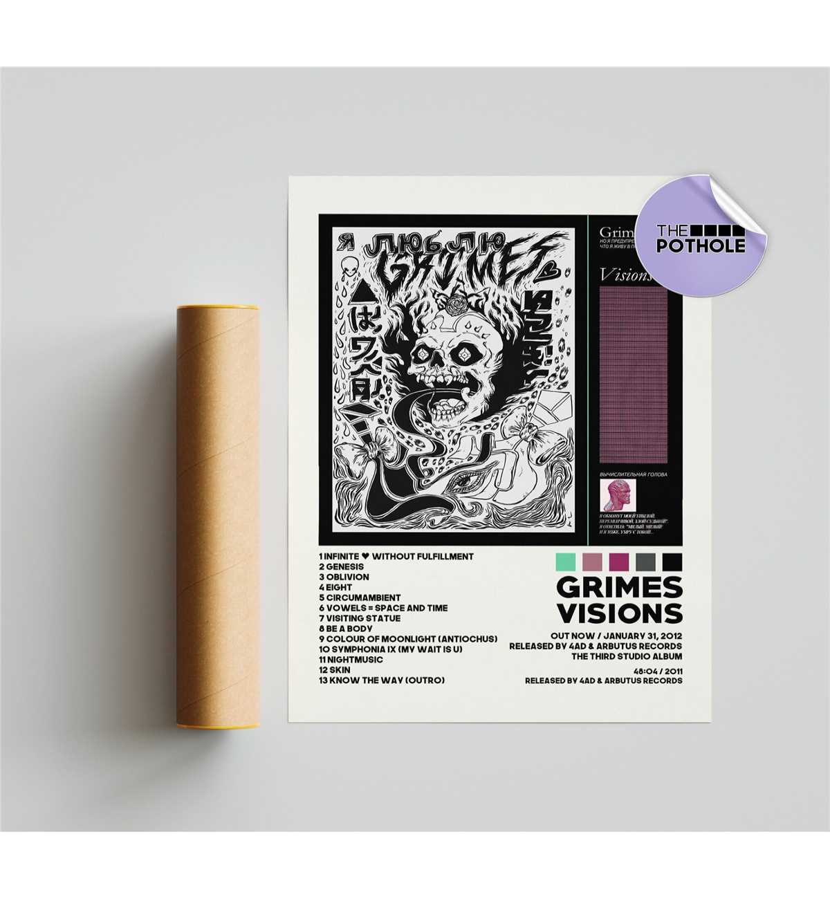 Grimes Poster / Visions Poster / Grimes, Visions | Inspire Uplift