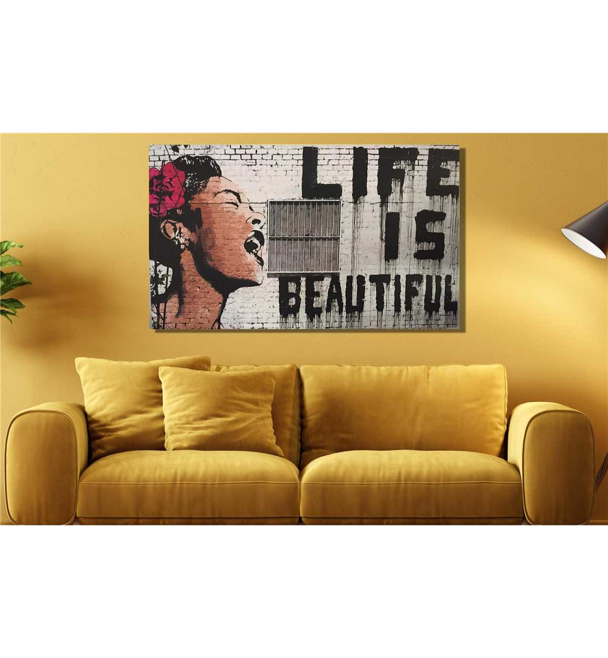 Life is Beautiful Canvas, Banksy Life is Beautiful, - Inspire Uplift