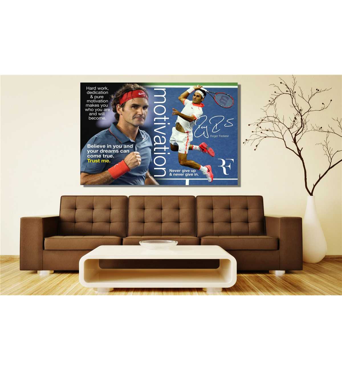 Roger Federer Poster,Roger Federer Print on Canvas ,Roger | Inspire Uplift