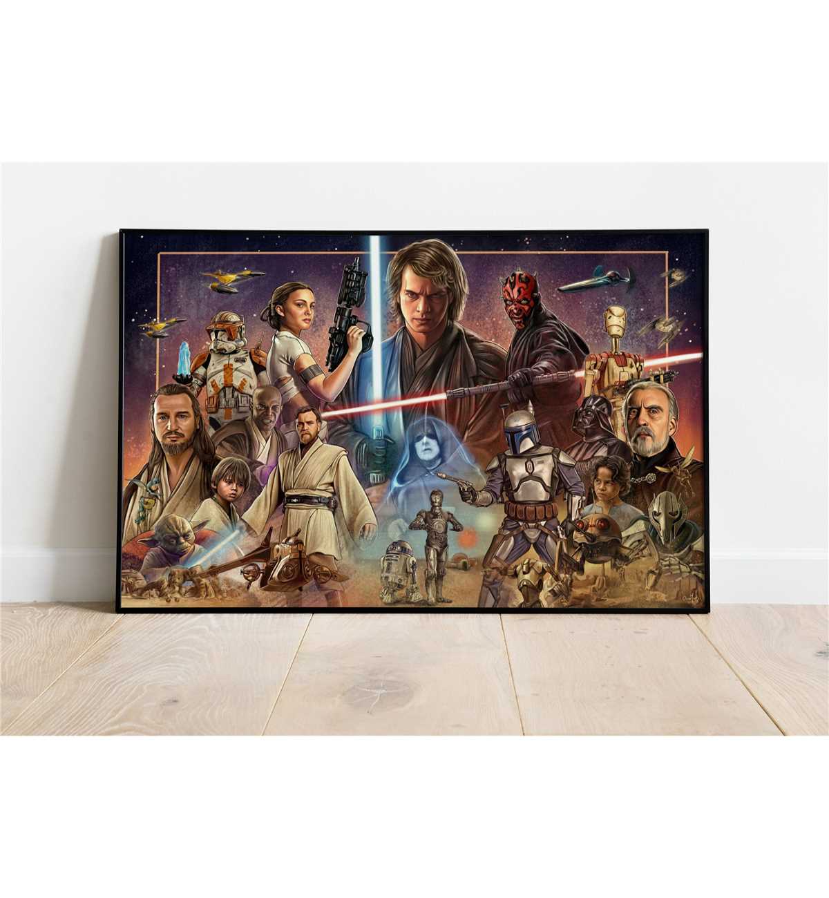 Star Wars Characters Poster, Canvas Wall Art, Rolled - Inspire Uplift