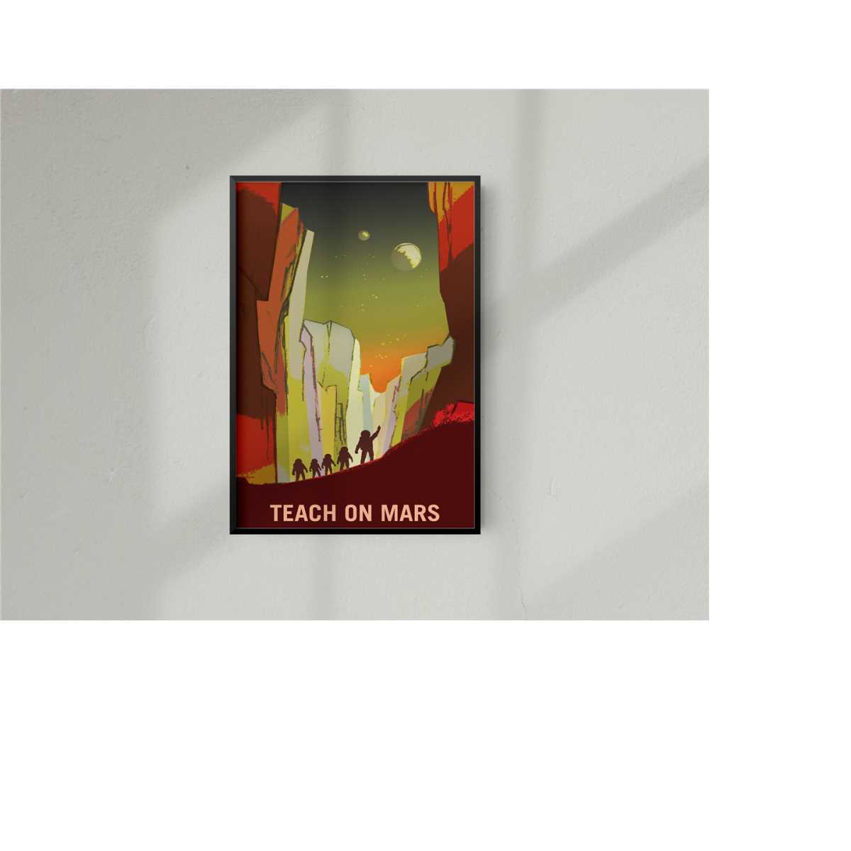 Retro Space Poster, NASA Space Poster of Teach on Mars, Retr | Inspire ...