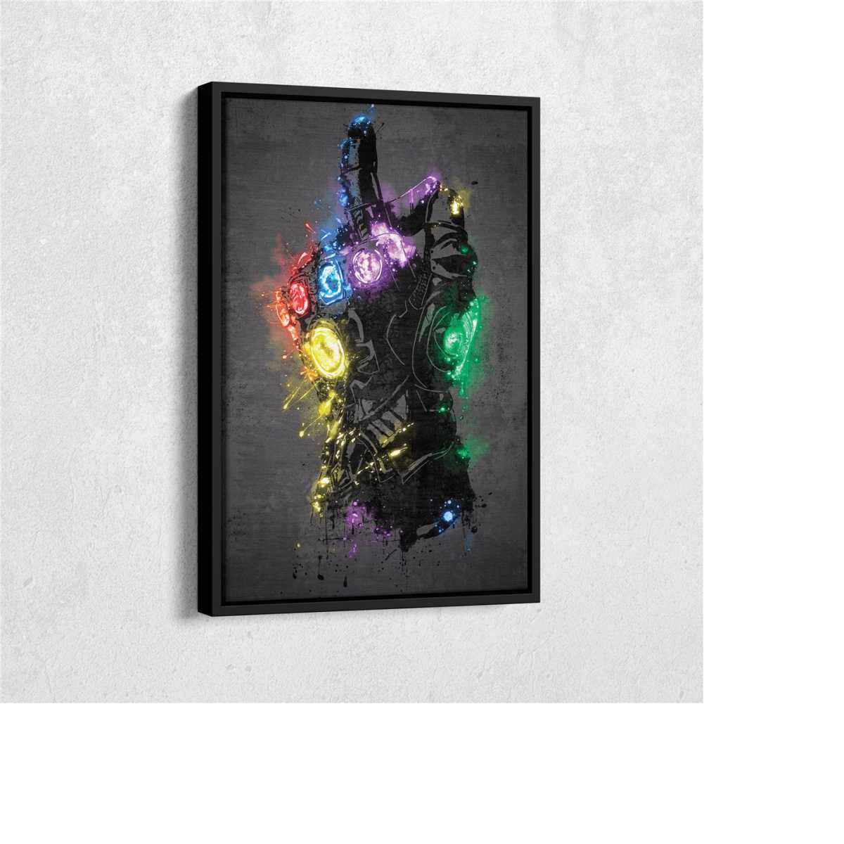 Infinity Gauntlet Poster Neon Splash Marvel Comics Framed Ca | Inspire ...