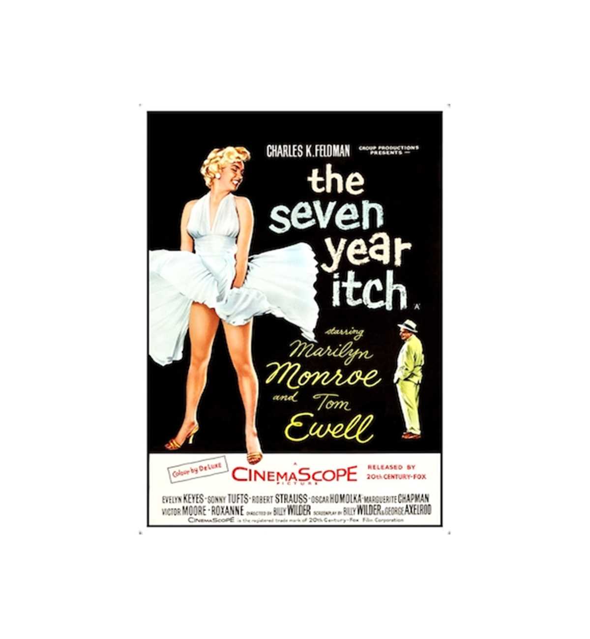 Seven Year Itch Retro Marilyn Monroe Movie Poster | Inspire Uplift