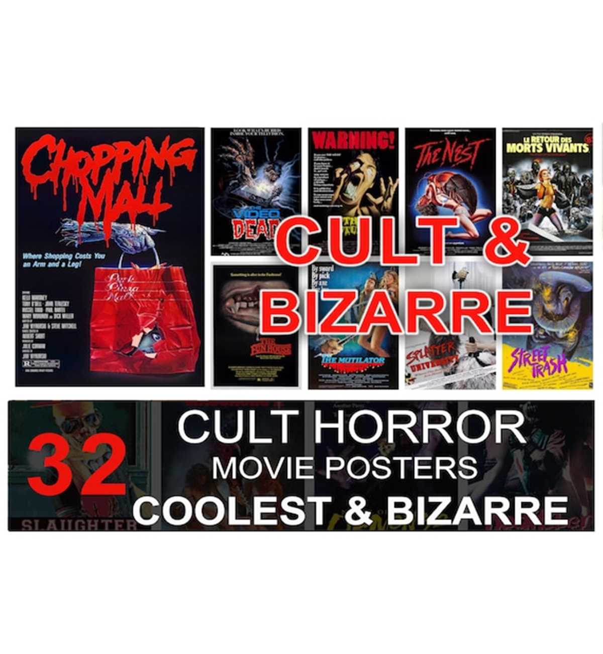 50 Cult Bizarre Horror Movie Posters - Retro | Inspire Uplift