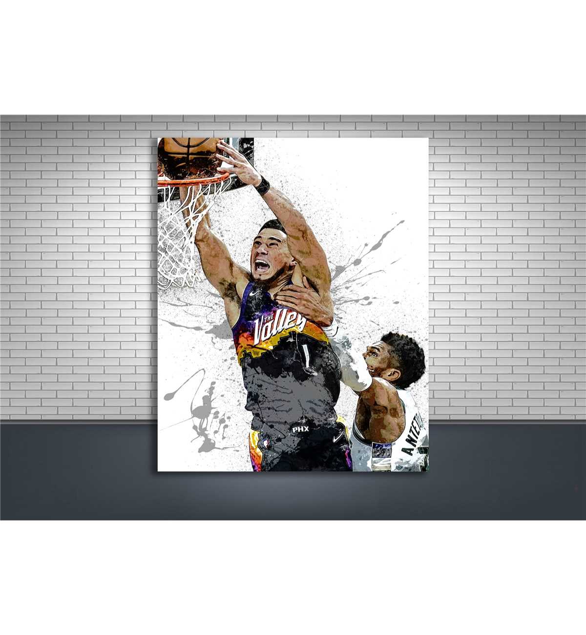 Devin Booker, Iconic Dunk Poster, Phoenix Suns, Gallery - Inspire Uplift