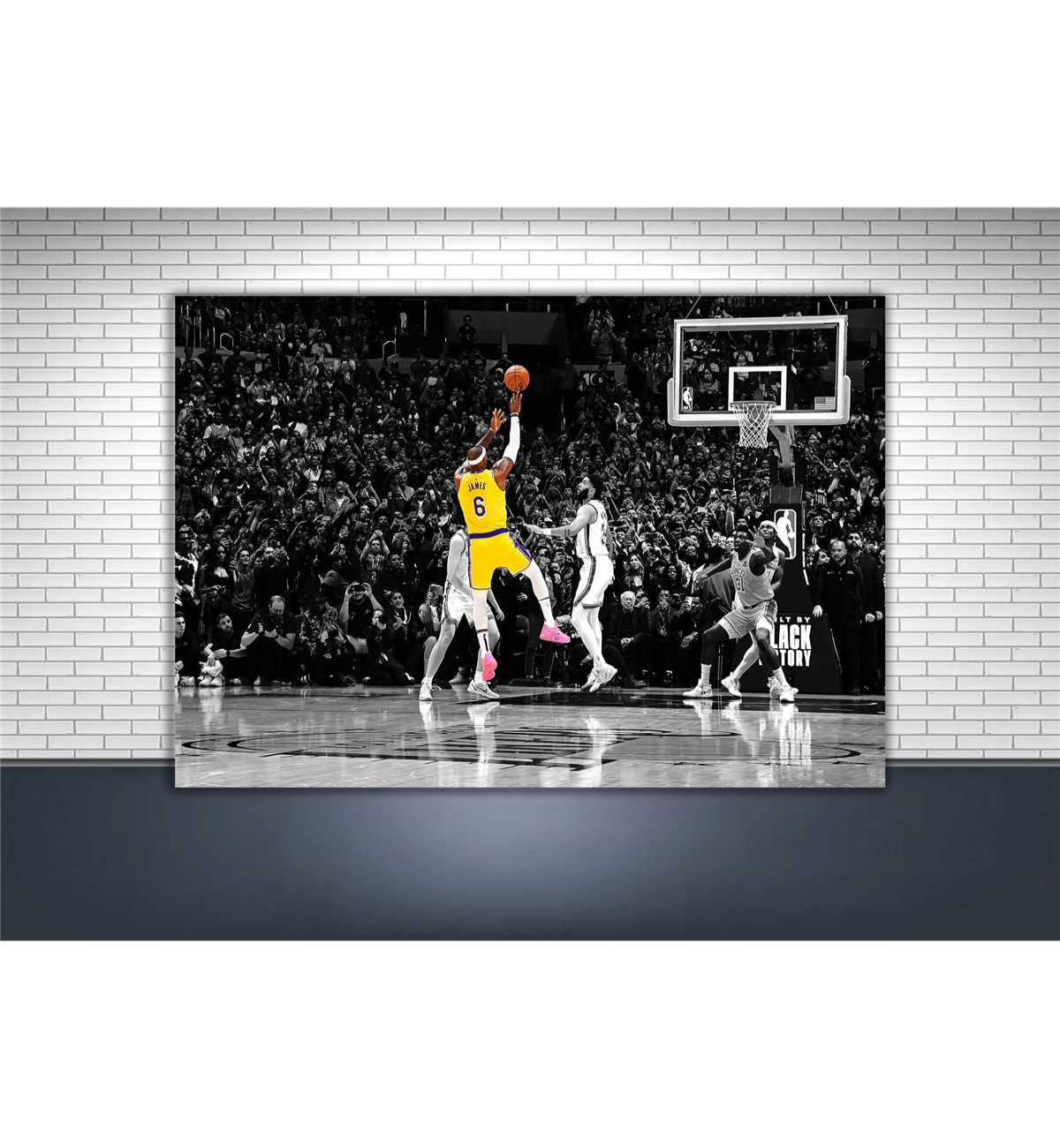 LeBron James Poster, "Record Breaking Shot" Gallery Canvas | Inspire Uplift
