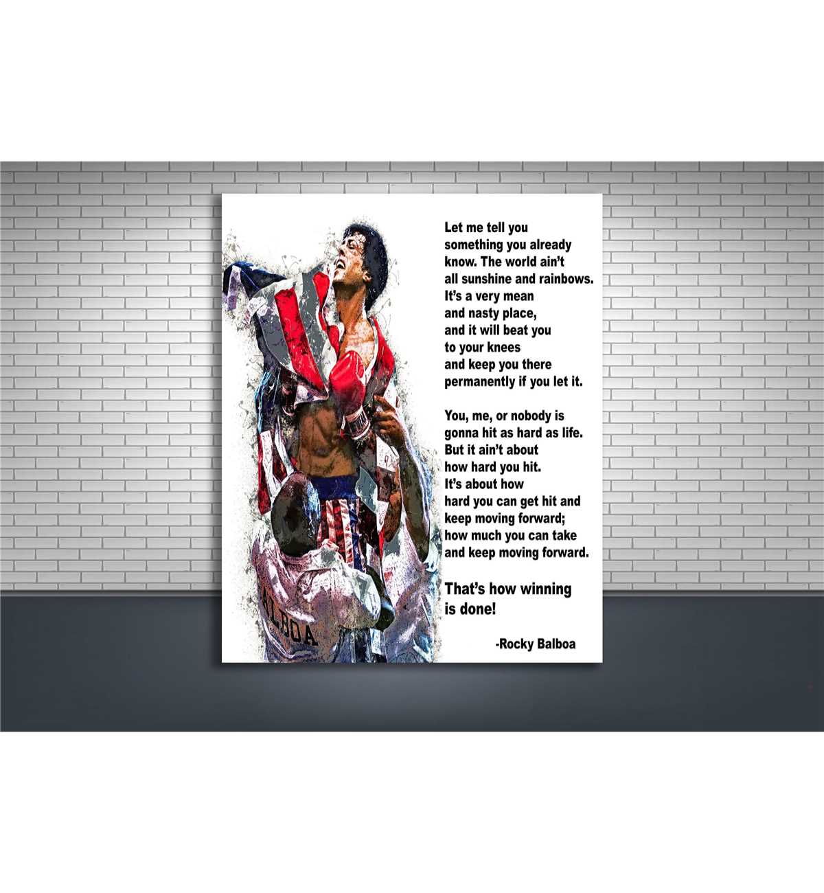 Rocky Quote Poster, Gallery Canvas Wrap, Motivational, Quote | Inspire ...