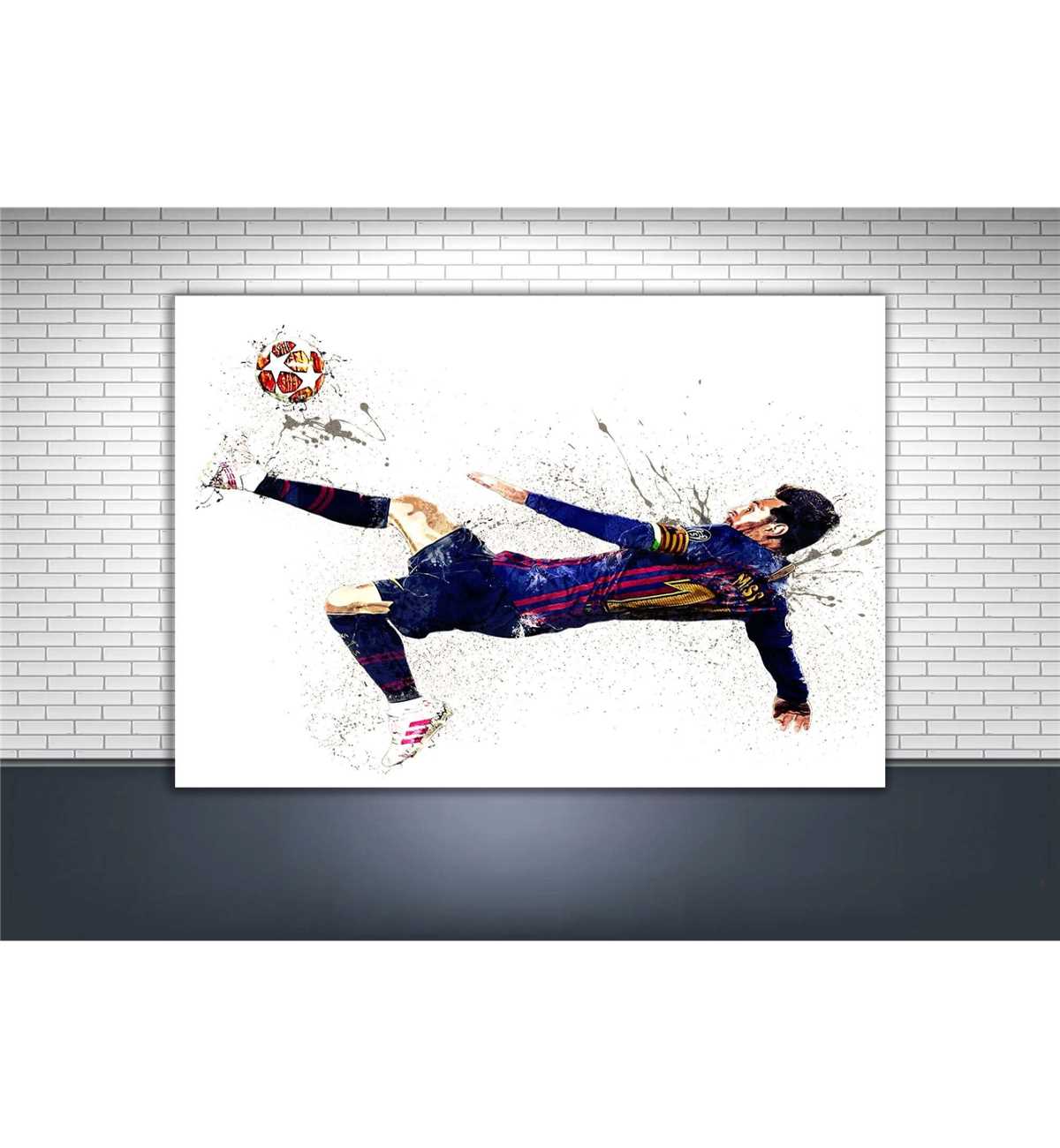 Lionel Messi Poster, Iconic Bicycle Kick, Gallery Canvas | Inspire Uplift