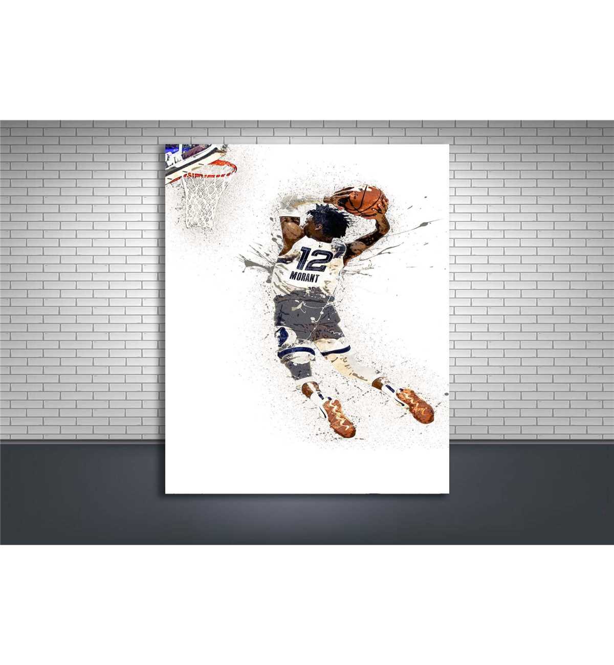 Ja Morant Dunk Poster, Memphis Grizzlies, Gallery Canvas - Inspire Uplift